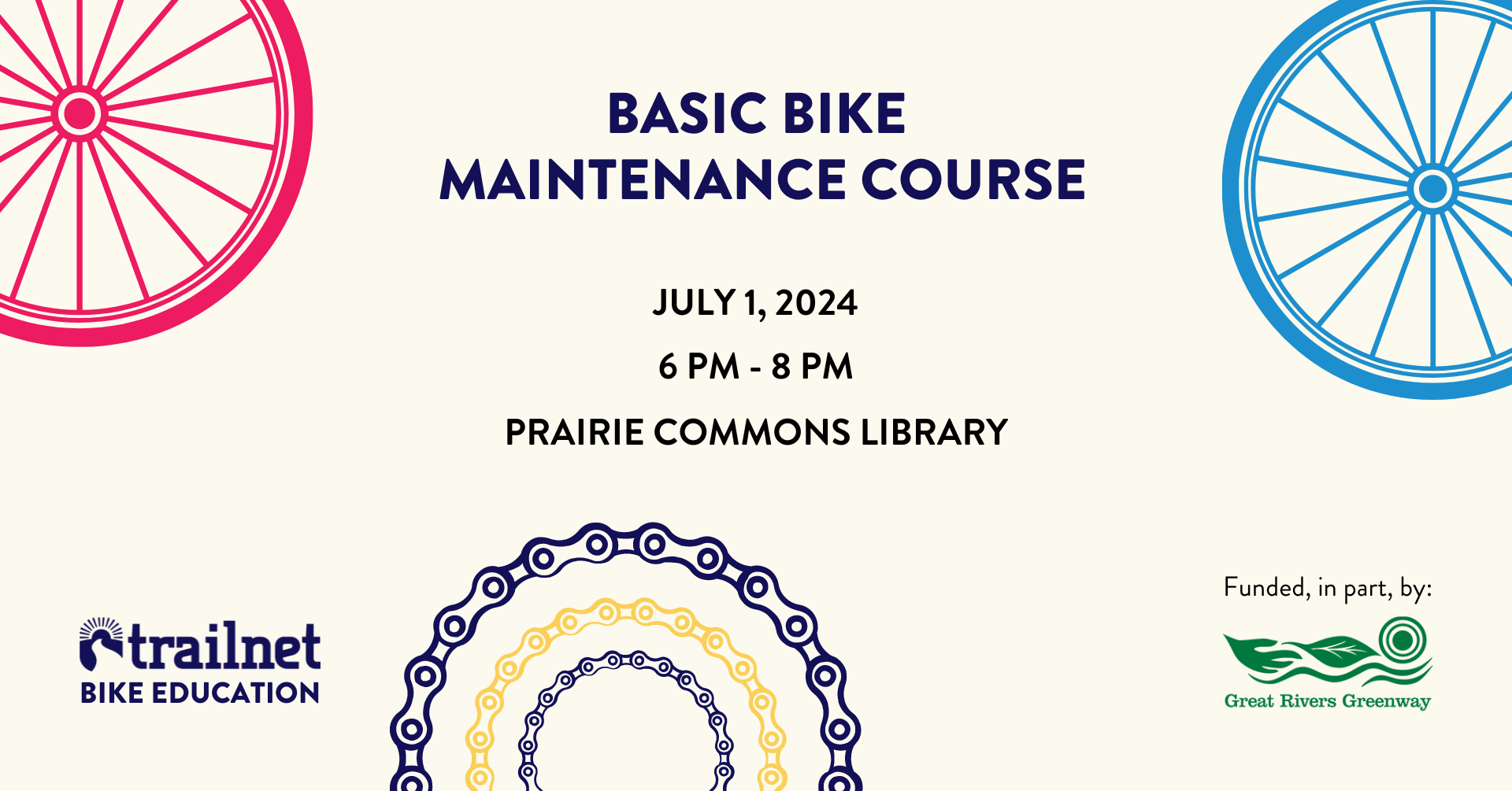Basic Bike Maintenance Course - Prairie Commons Library - Trailnet